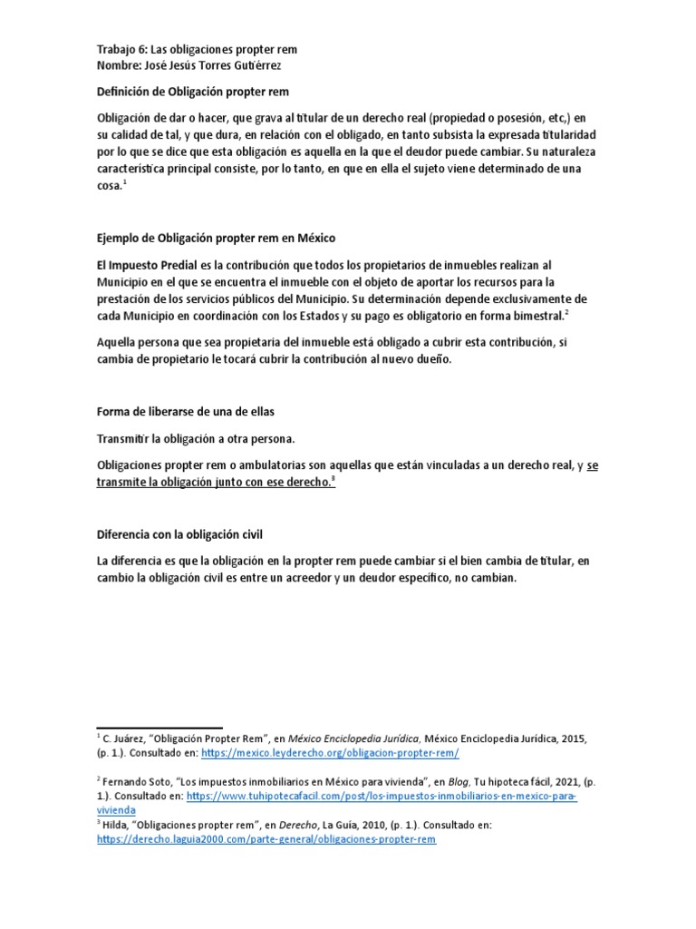 Definición de Obligación Propter Rem | PDF