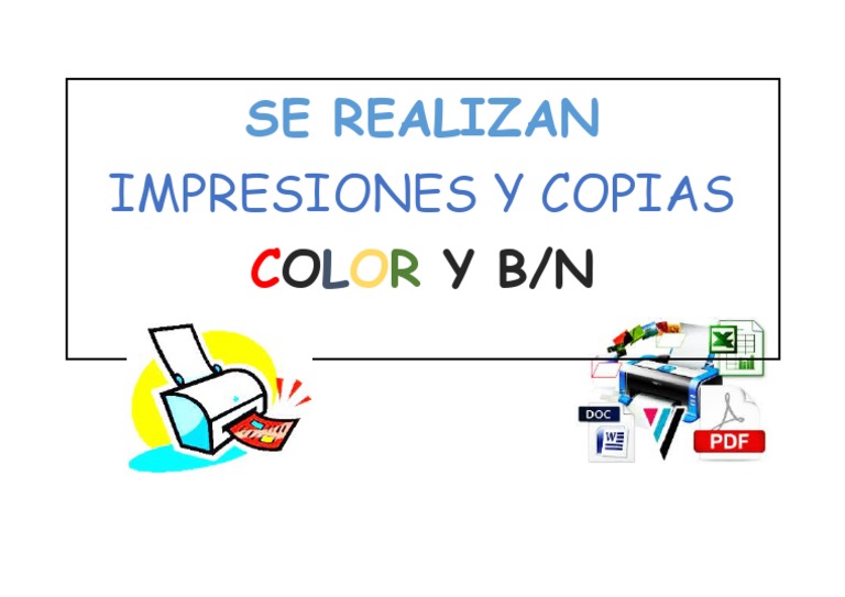 Se Realizan Impresiones y Copias Color y B | PDF
