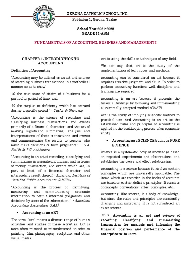 FABM1-Introduction To Accounting | PDF