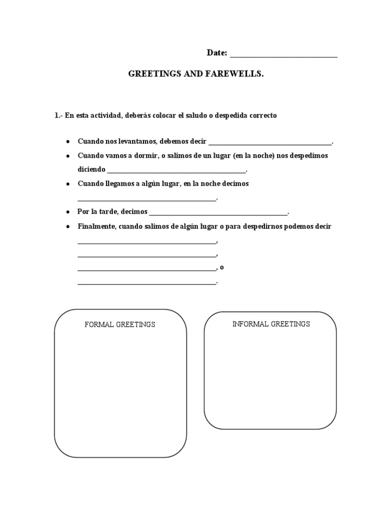 Actividad 2 - Greetings and Farewells | PDF