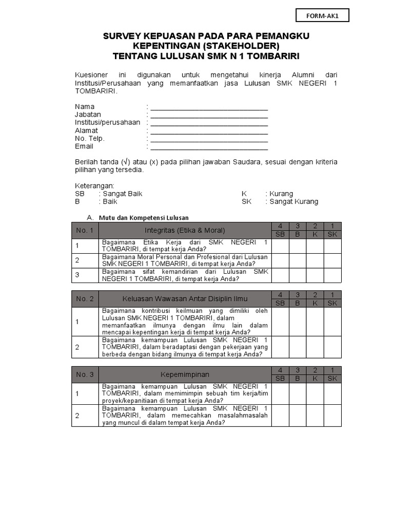 Angket Tracer Study | PDF | Karier & Perkembangan | Seni