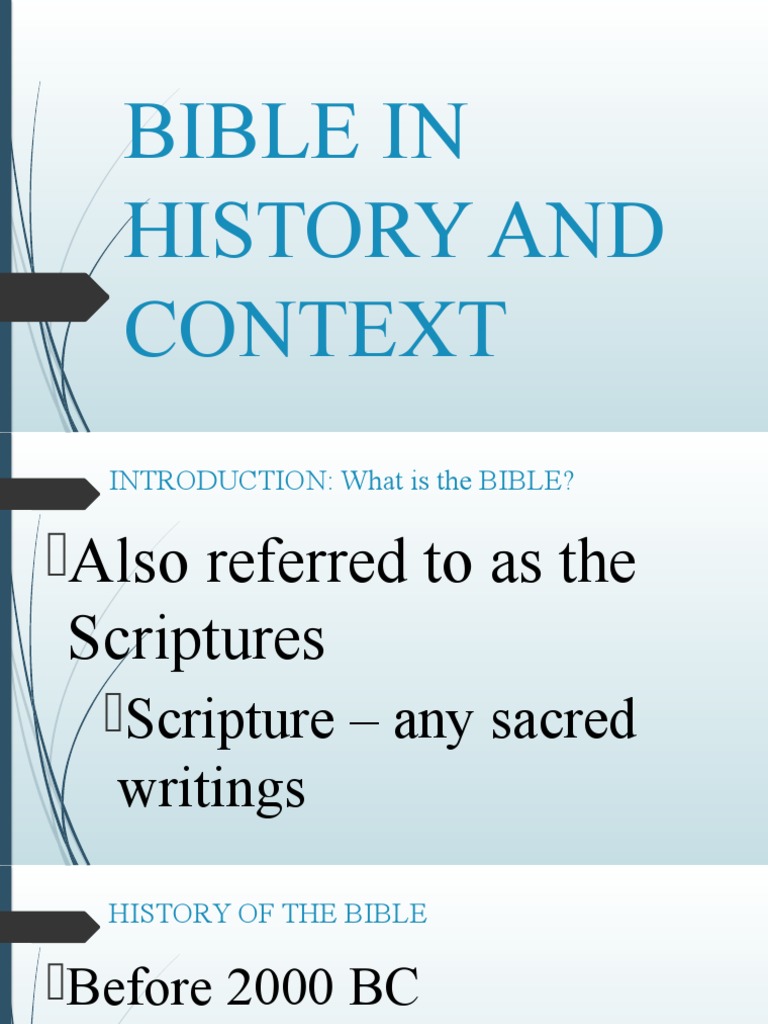 Bible in History and Context | PDF | Social Science | Foreign Language ...