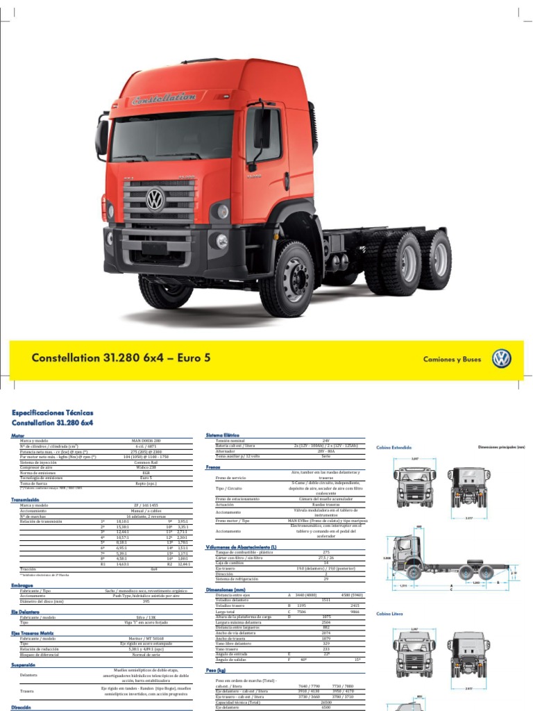 Ficha Tecnica VW Constellation 31280 | PDF