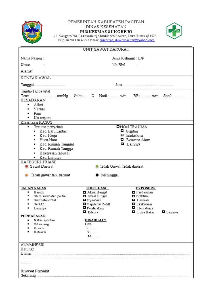 Form Ugd Gawat Darurat | PDF