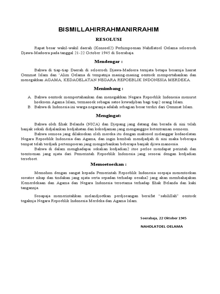 Resolusi Jihad | PDF