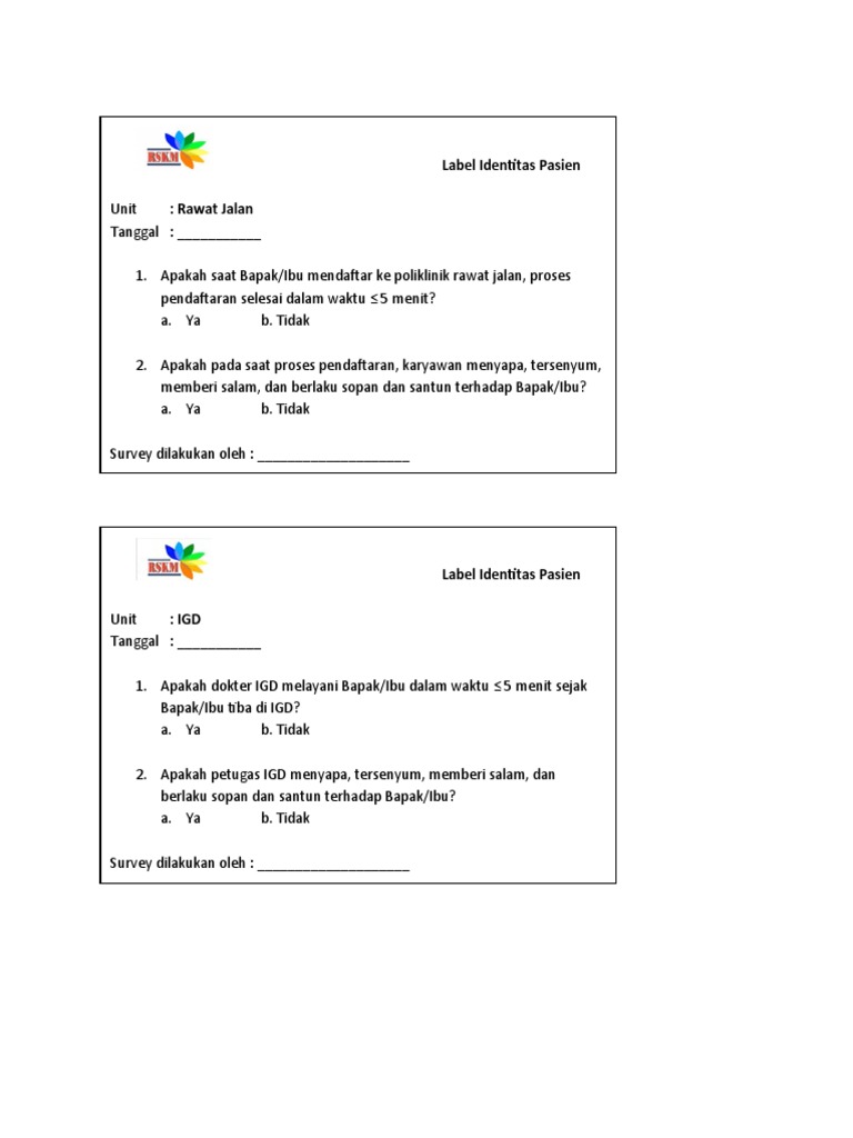 Contoh Kuesioner | PDF