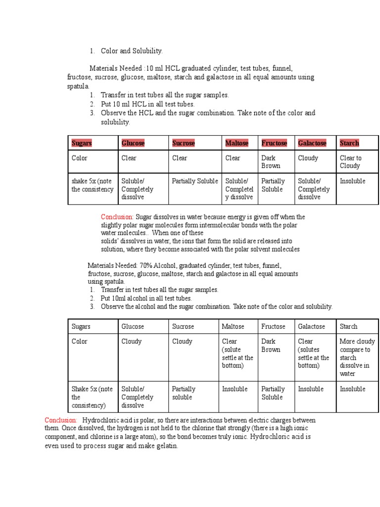 Rationale Laboratory Activity 10 | PDF | Carbohydrates | Solubility