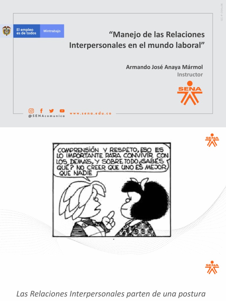 SENA Manejo de Las Relaciones Interpersonales en El Mundo Laboral | PDF