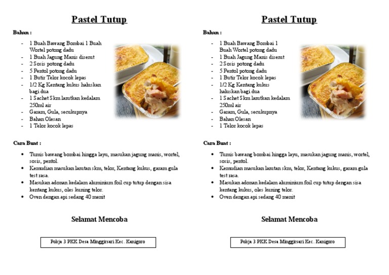 Pastel Tutup | PDF