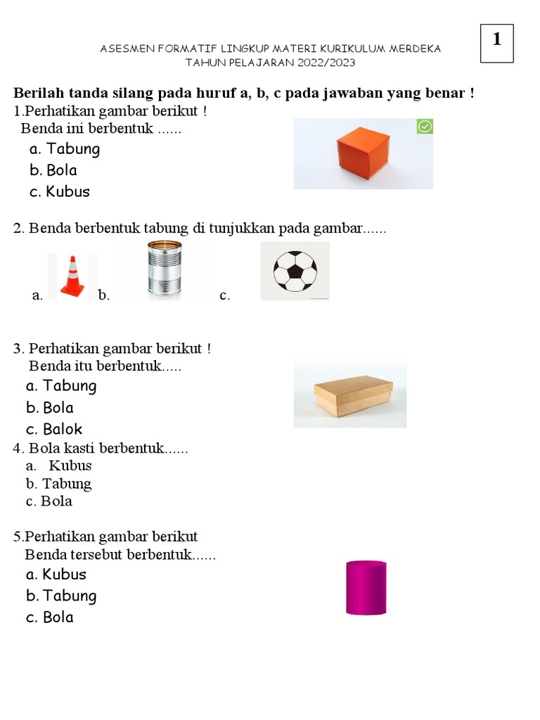 Contoh Asesmen Formatif Kelas 4 | PDF