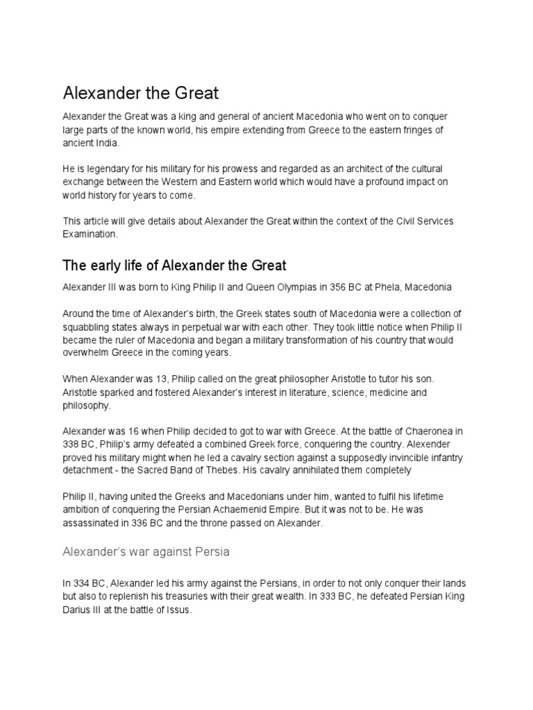 Alexander The Great | PDF | Alexander The Great | Macedonia (Ancient ...