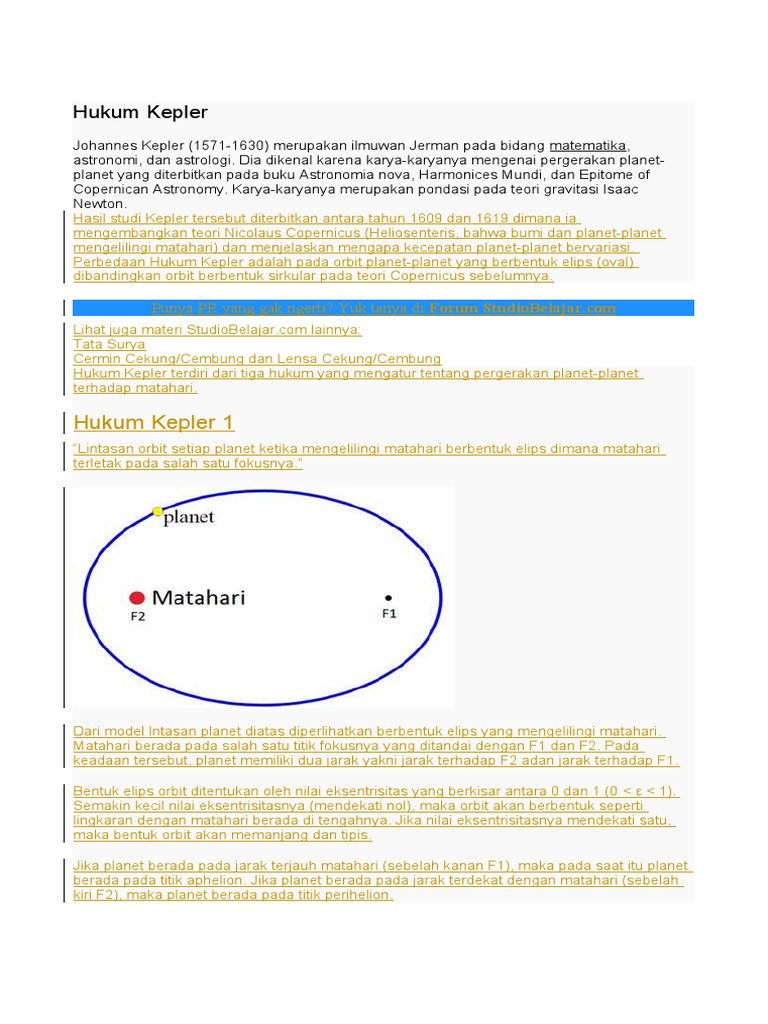Modul Astronomi HK Kepler | PDF