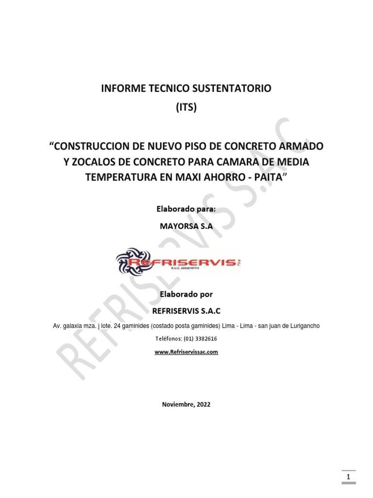 Informe Tecnico Maxi Ahorro Paita | PDF | Hormigón | Materiales de construcción