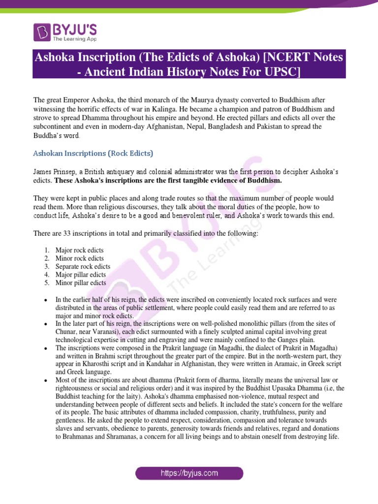 Ashokan Inscriptions | Download Free PDF | Ashoka | Indian Religions