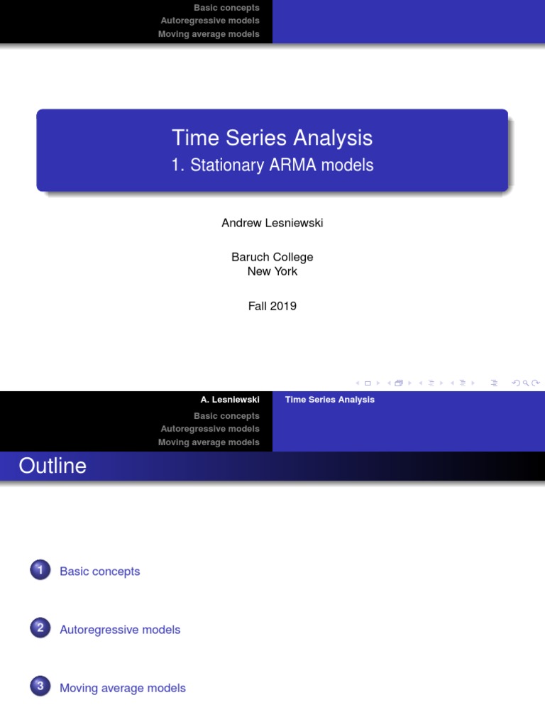 Ts Lecture1 2019 Pdf Stationary Process Autoregressive Model