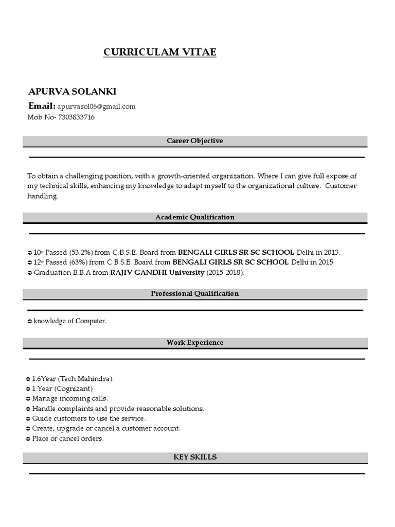 Apurva Solanki's Professional CV | PDF