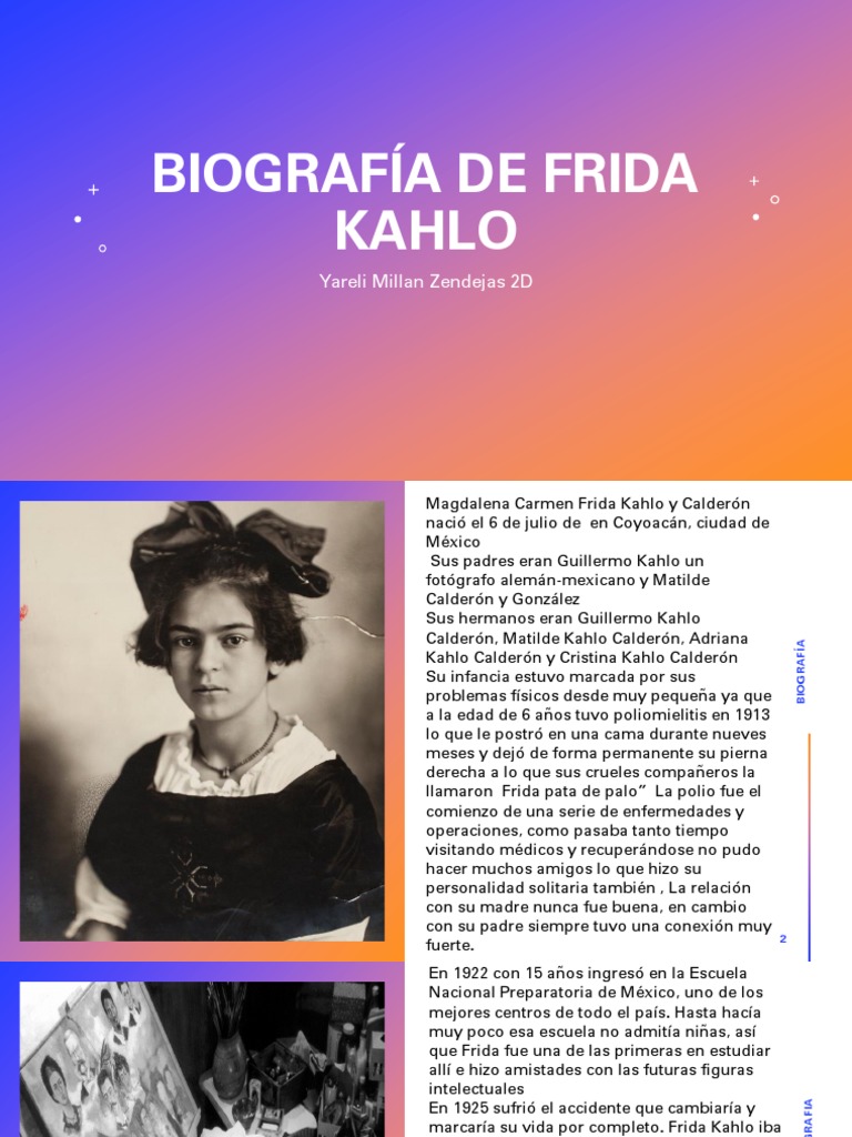 Biografía de Frida Kahlo | PDF