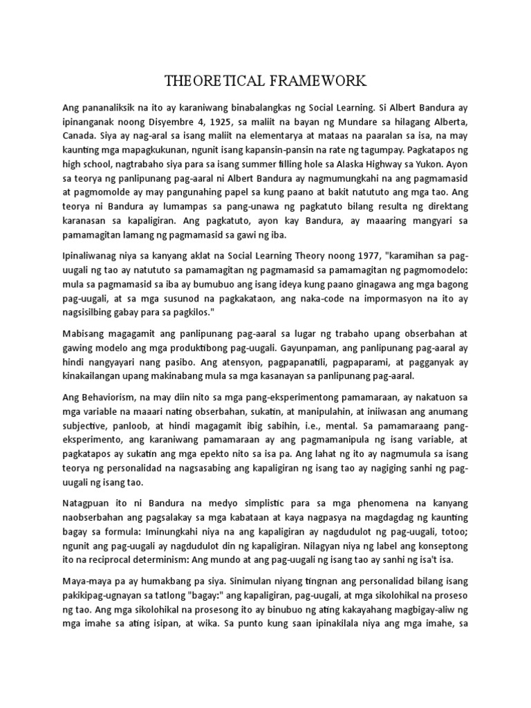 Theoretic Framework | PDF