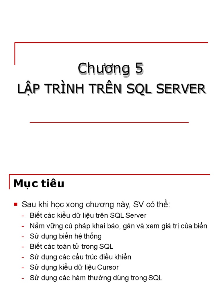 05 Lap Trinh Tren SQL Server-1 | PDF