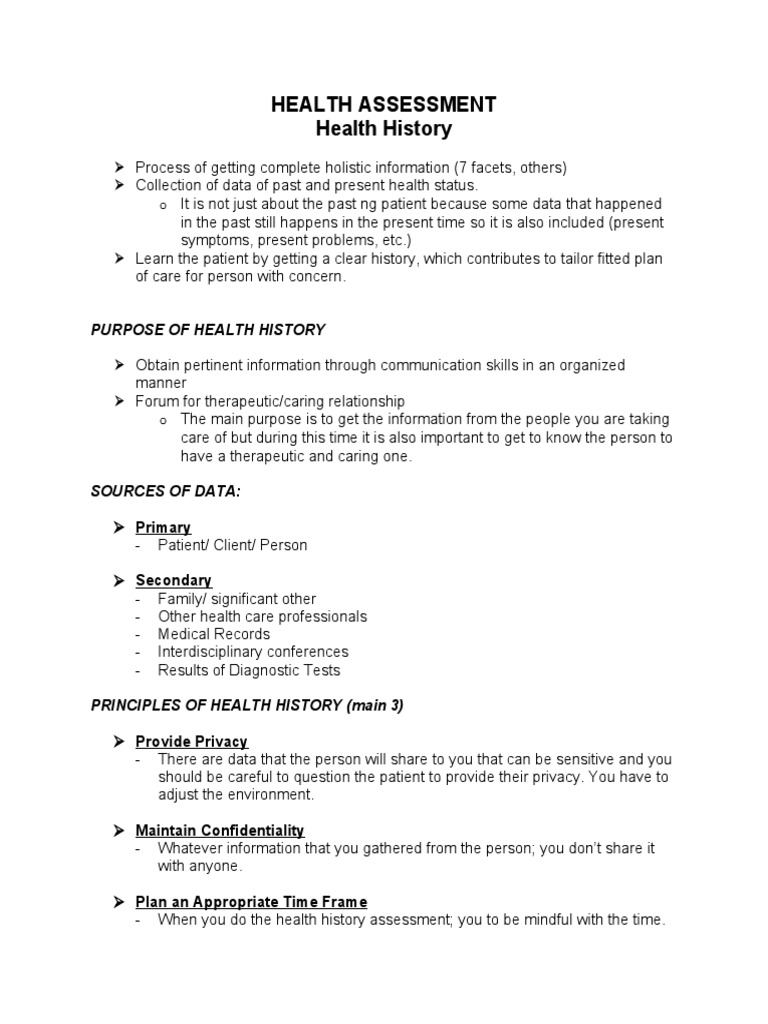 HA (Health History) | PDF | Communication | Patient