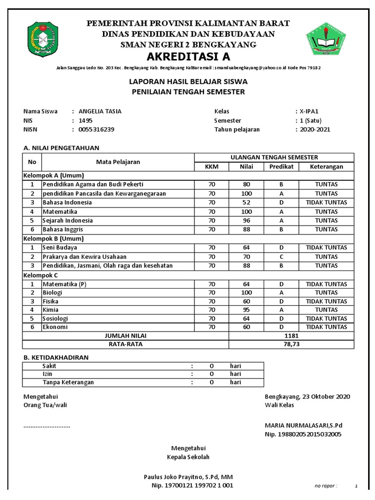 Aplikas Rapor PTS | PDF