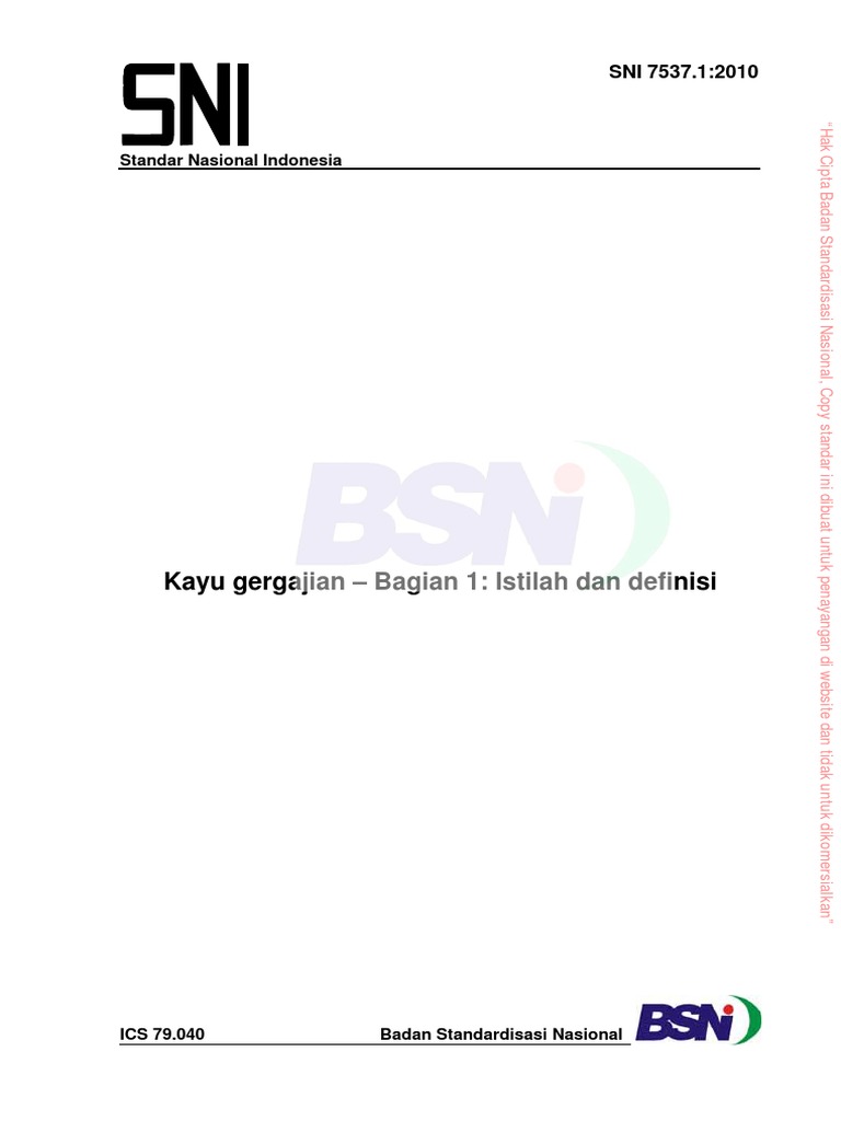 SNI kayu-gergajian-bagian-1-istilah-dan-definisi | PDF