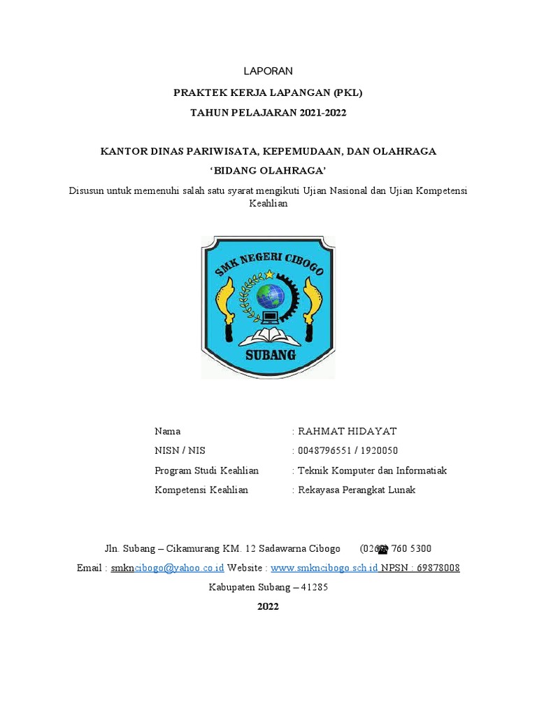 Laporan PKL Sample | PDF | Bisnis | Karier & Perkembangan