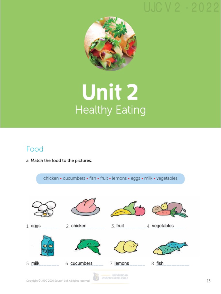 Basic 2 Workbook Unit 2 | PDF | Dieting | Salad
