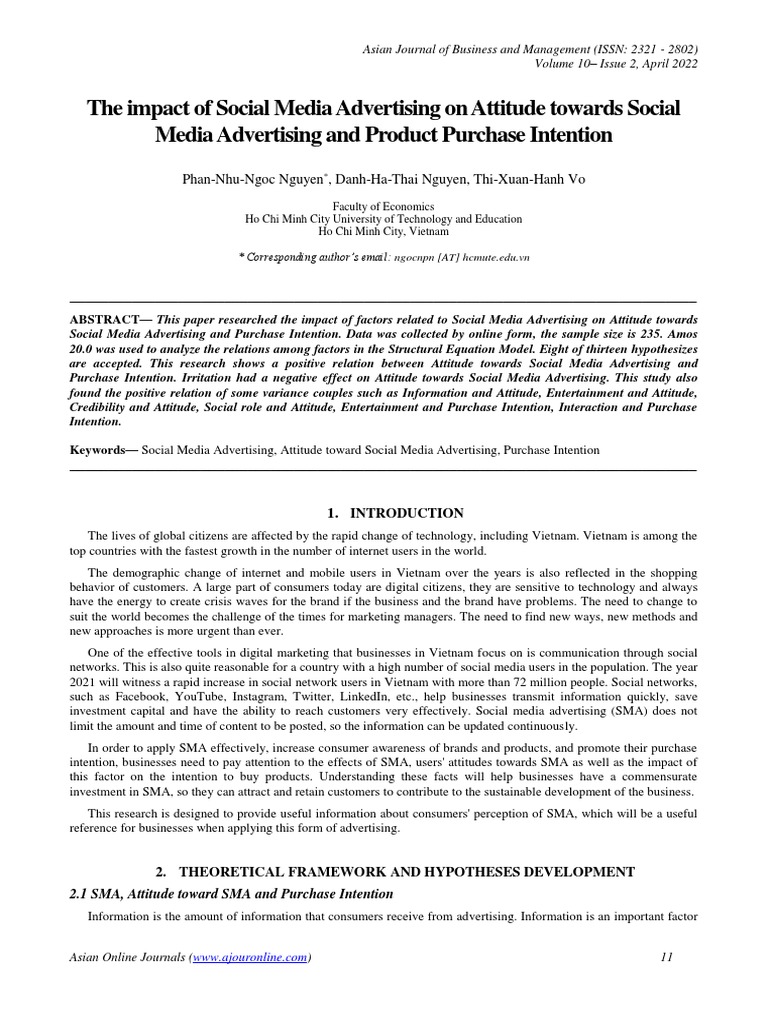 The Impact of Social Media Advertising On Attitude | PDF | Attitude ...