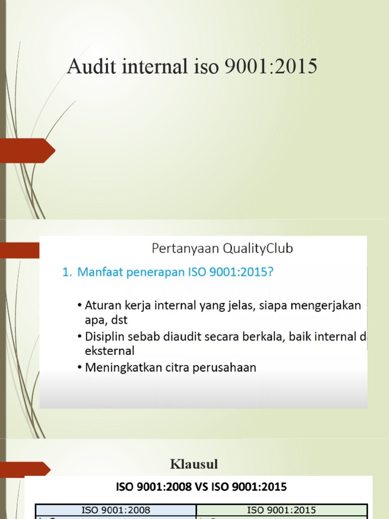 Audit Internal Iso 9001 | PDF