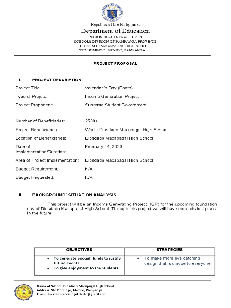 PROJECT PROPOSAL v.2 Valentines Booths | PDF