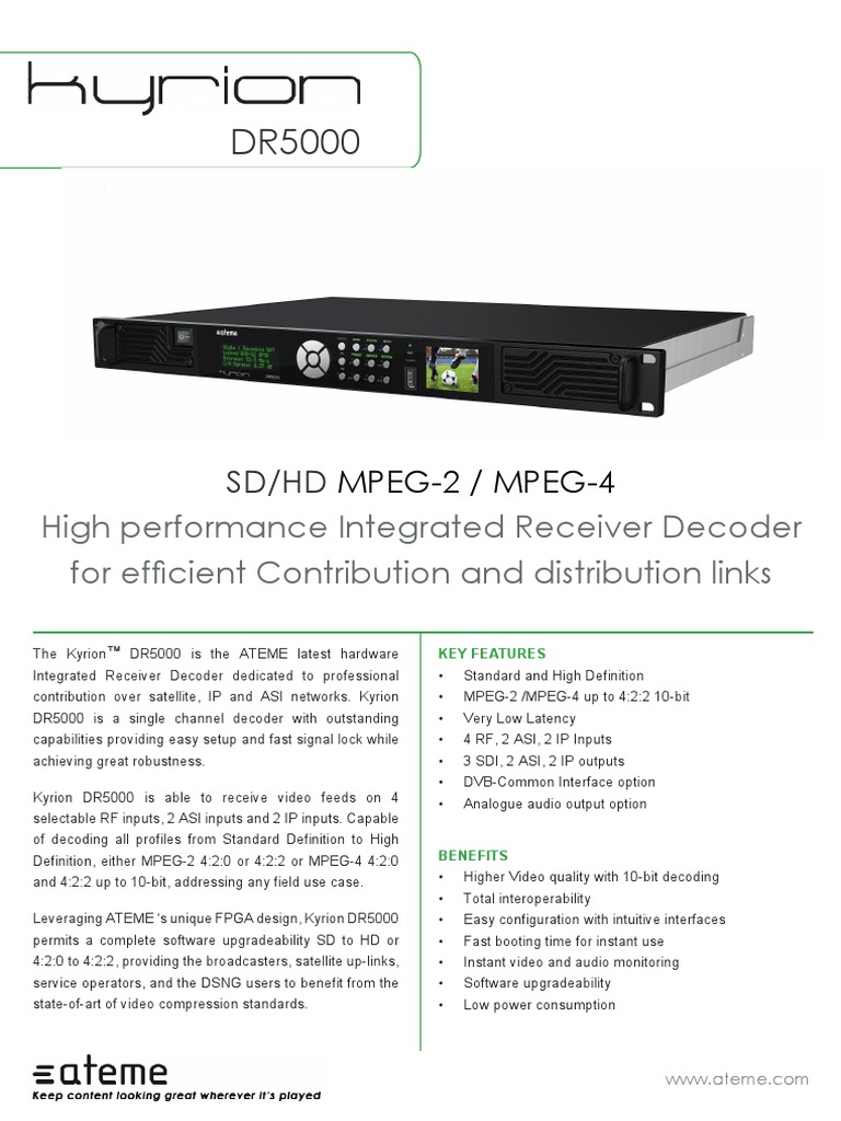 DR5000 Datasheet | PDF | Digital Audio | Video
