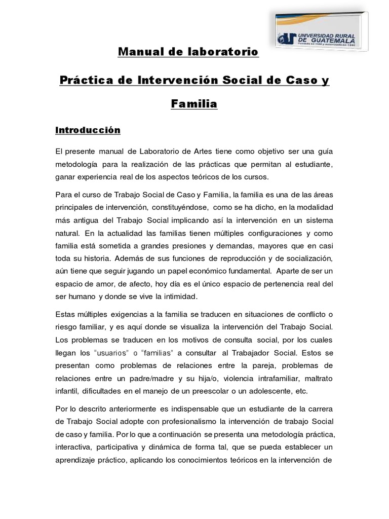 Práctica de Intervención Social de Caso y Familia 2023 | PDF | Trabajo ...