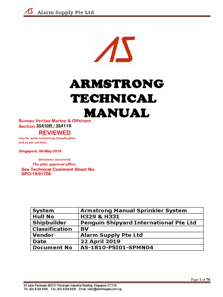 Armstrong - Manual Sprinkler System | PDF | Fire Sprinkler System | Valve