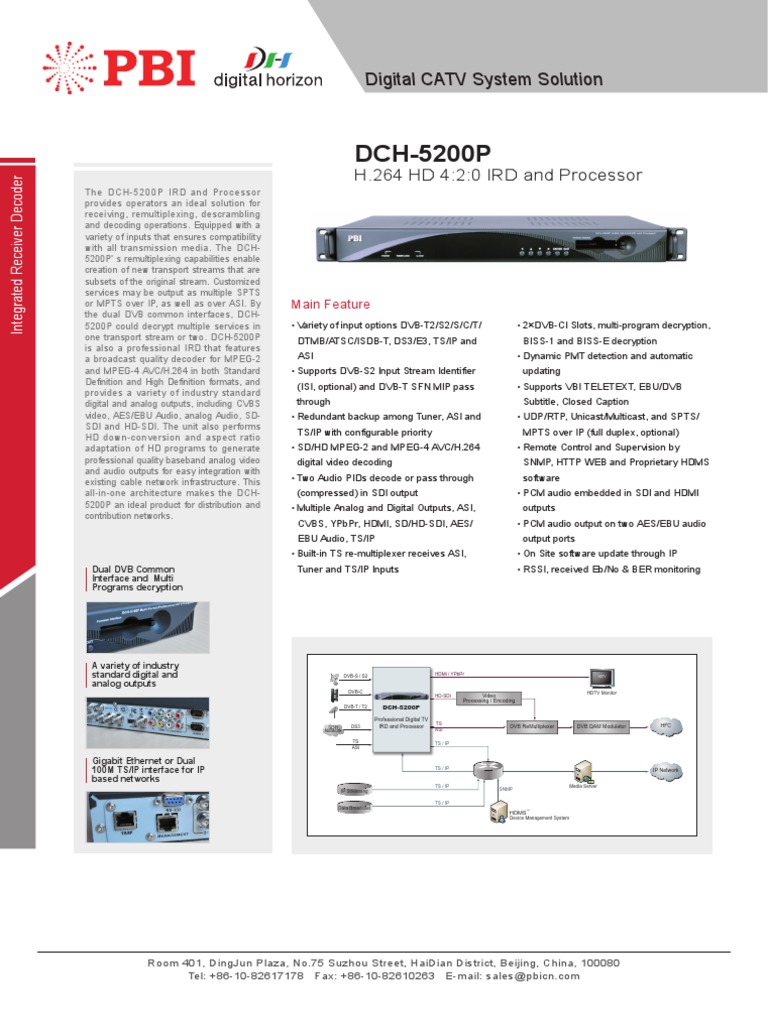 PBI DCH 5200p | Download Free PDF | High Definition Television | Video