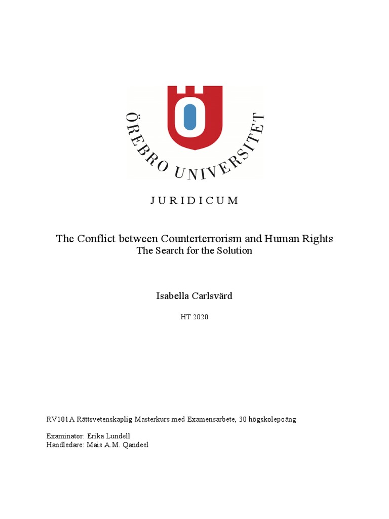 The Conflict Between Counterterrorism and Human Rights The Search For ...