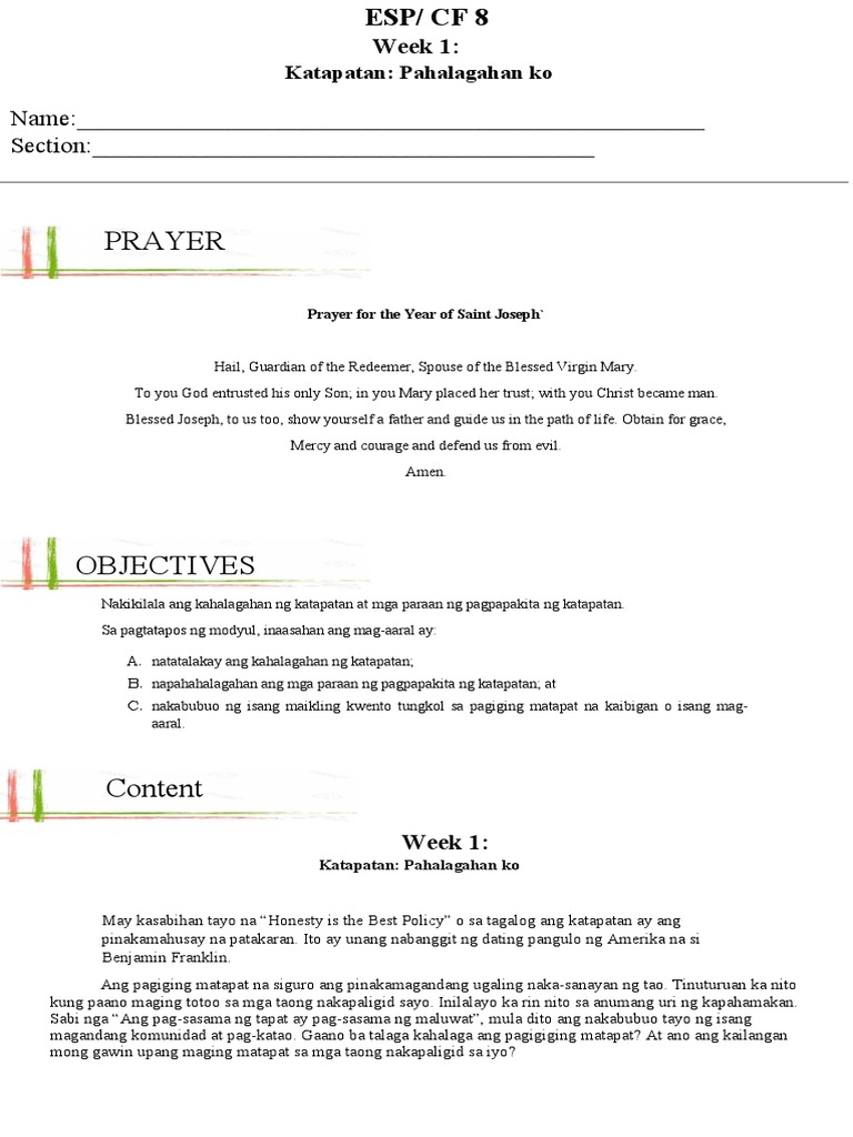 ESP 8 Quarter 3 Week 1 | PDF