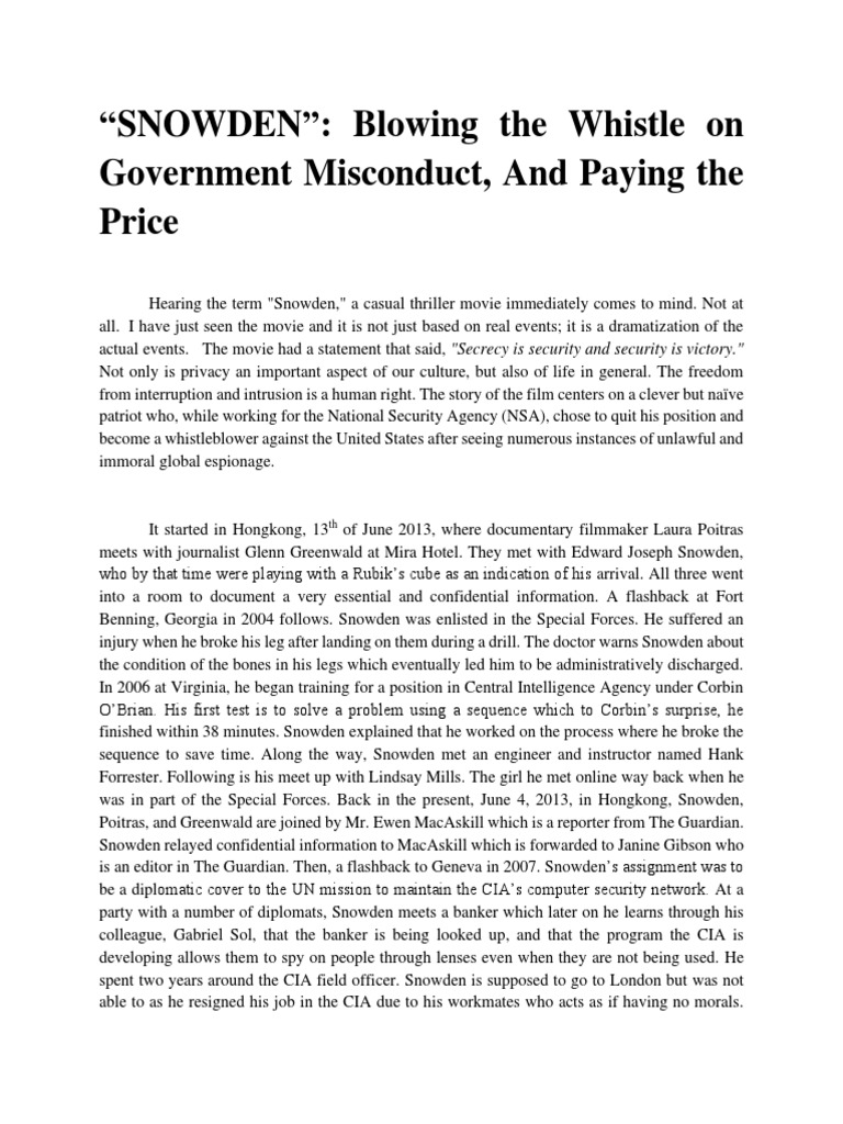 SNOWDEN - A Movie Review | Download Free PDF | Edward Snowden ...