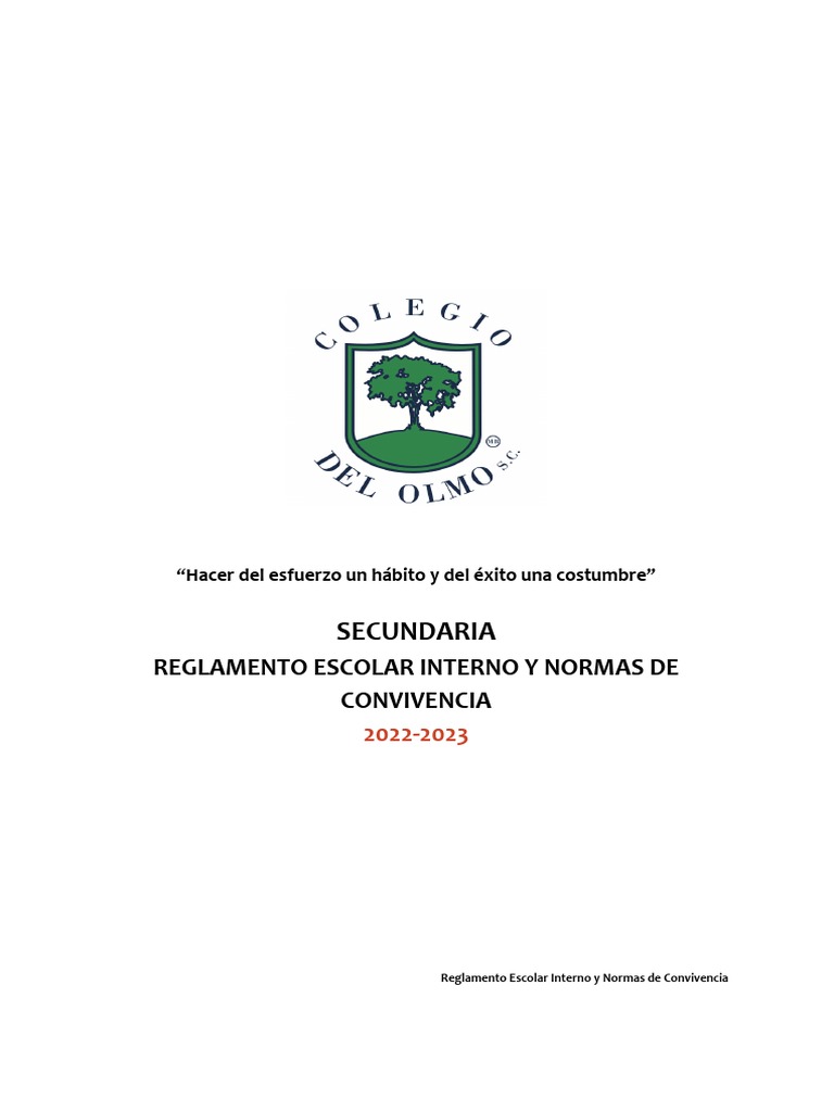13 Reglamento Escolar Secundaria 2022-2023 | Descargar gratis PDF | Evaluación
