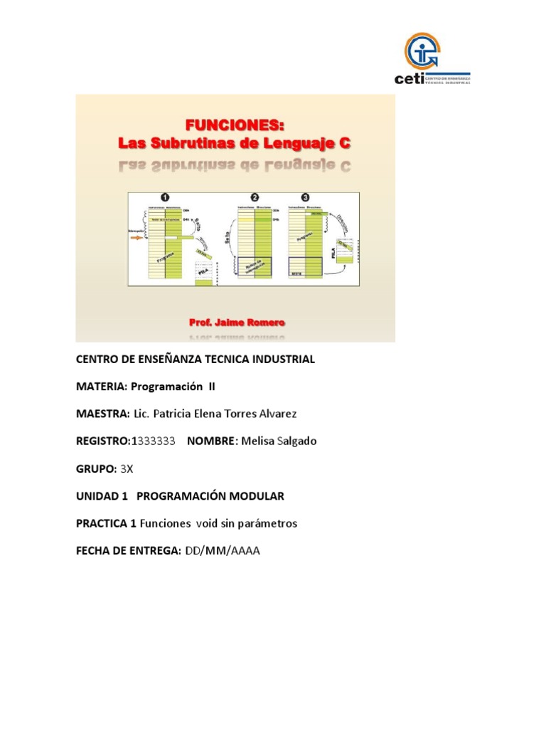 Funciones void sin parámetros para resolver problemas matemáticos | PDF