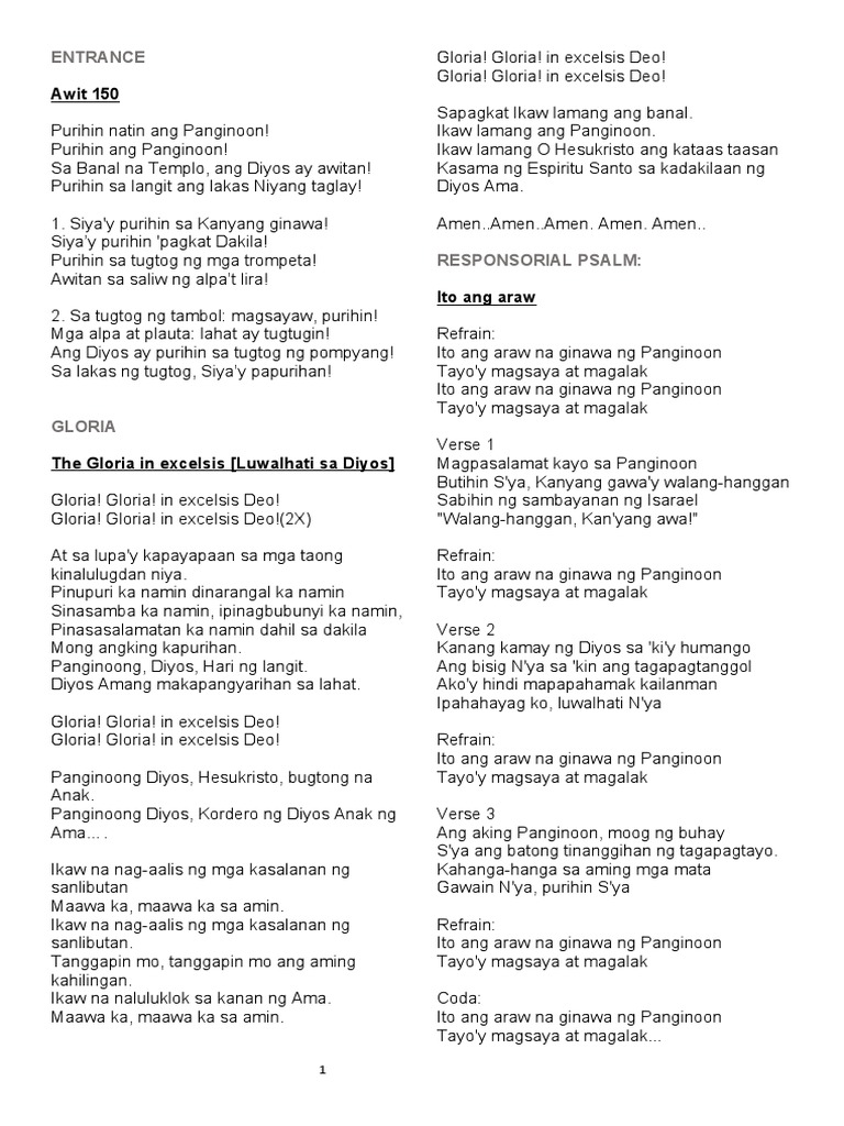 Awit 150: Entrance | PDF