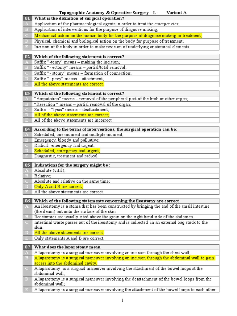 Topographic Anatomy & Operative Surgery - I. Variant A | PDF | Neck ...