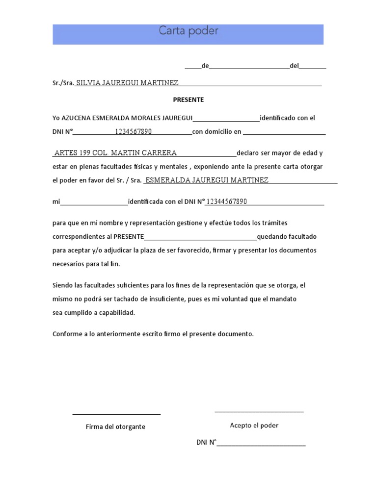 Carta de Poder Notarial | PDF