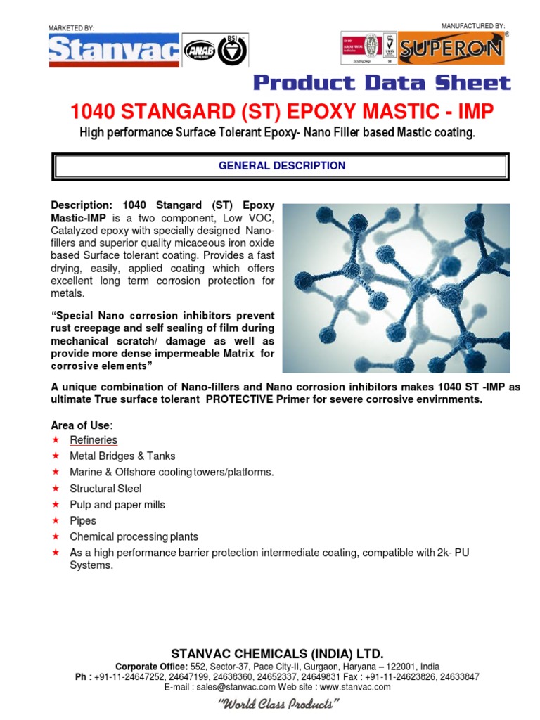 1040 Stangard (ST) Epoxy Mastic-Imp | PDF | Corrosion | Epoxy