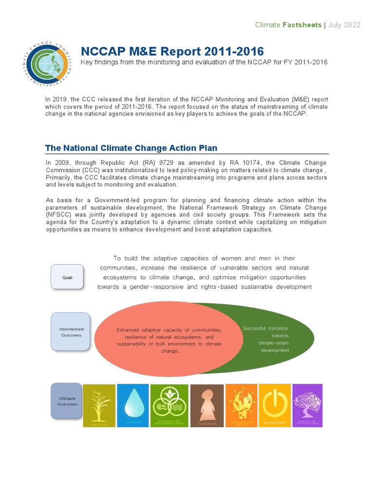 Factsheet NCCAP 2011 2016 | PDF | Climate Resilience | Disaster Risk ...