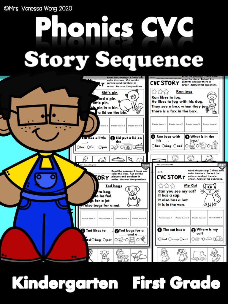 PhonicsCVCShortVowelsStorySequenceforKindergartenandFirstGrade 1 | PDF