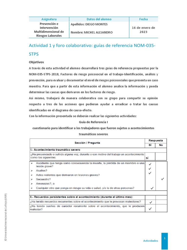 Tarea 3 Nom-35 | PDF | Violencia | Seguridad y salud ocupacional