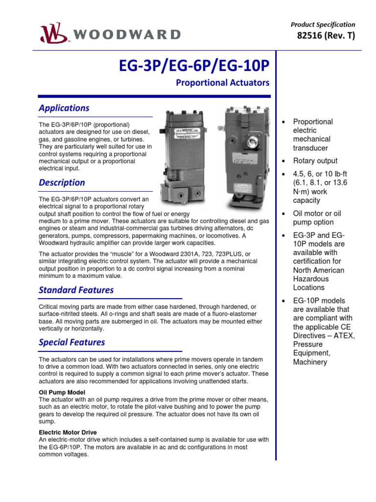 EG 3P/EG 6P/EG 10P: Applications | Download Free PDF | Actuator ...