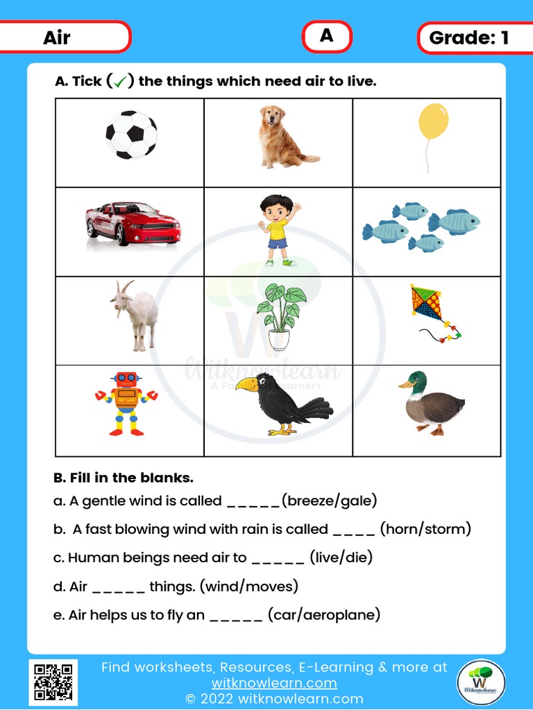 Air Worksheet For Grade 1 0 2022 11 08 083728 | PDF | Wound