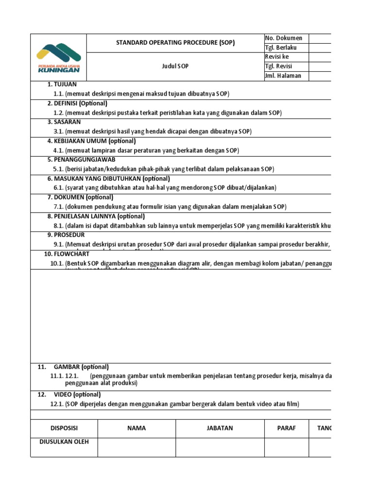 Prosedur Operasional Standar (SOP) | PDF